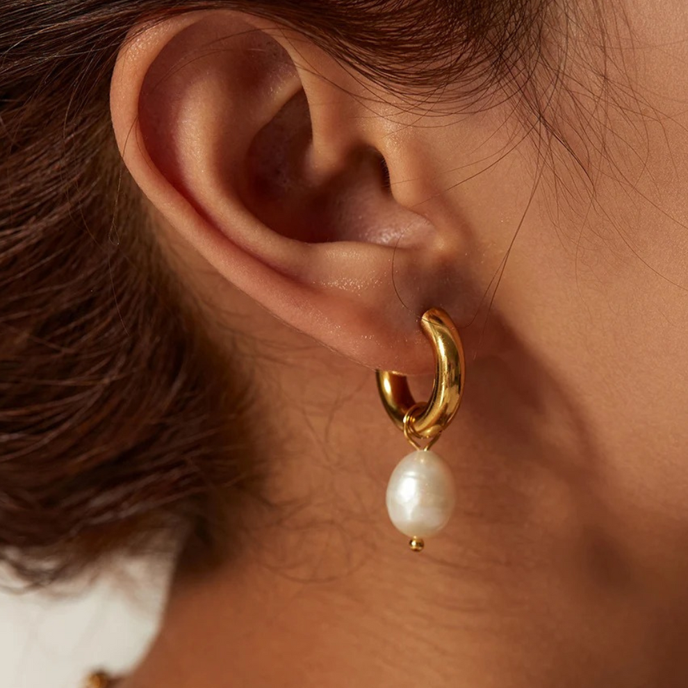 Hena - Aro de Perla Natural – NIMA JOYAS